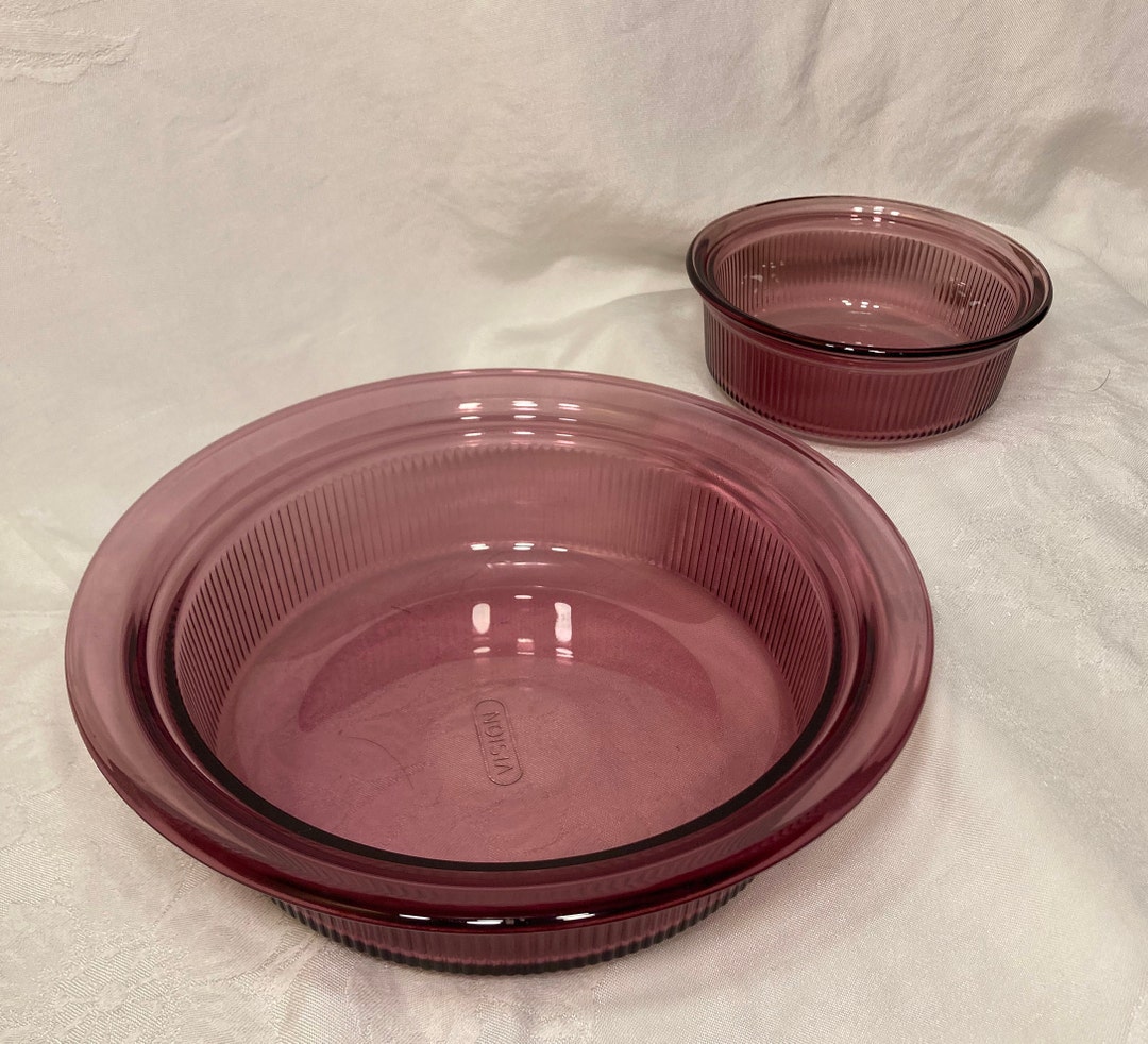 2 Corning Ribbed Visions Cookware No Lids Cranberry Purple - Etsy