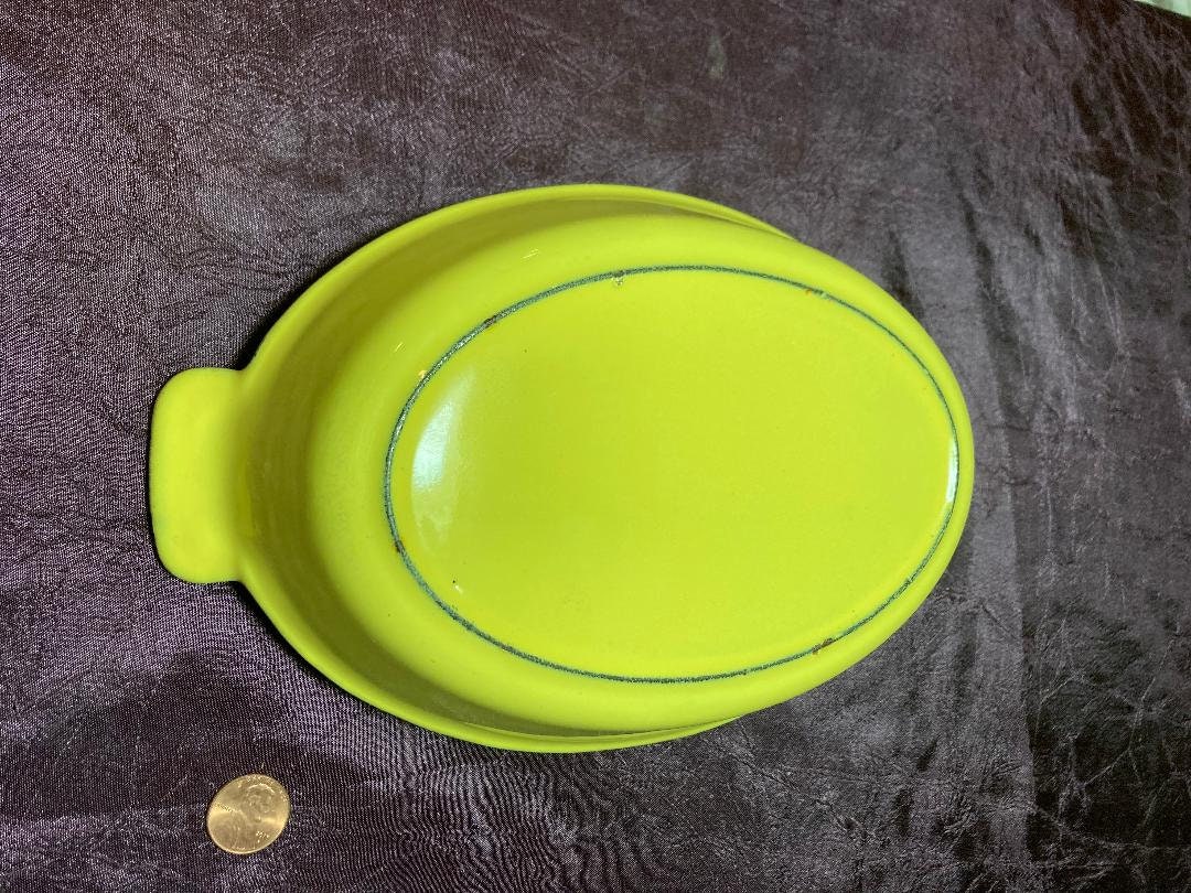 Yellow Cast Iron Au Gratin Oval Baker Casserole - Etsy