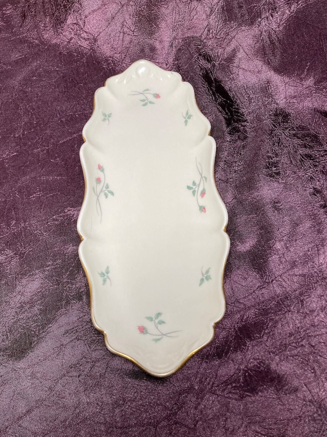 Lenox Rose Manor Oblong Dish 24k Gold With Rose Buds - Etsy
