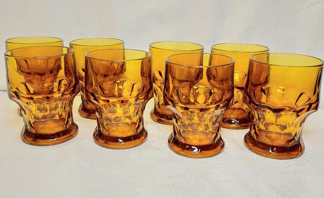 8 Amber Viking Georgian Water Goblets - Etsy