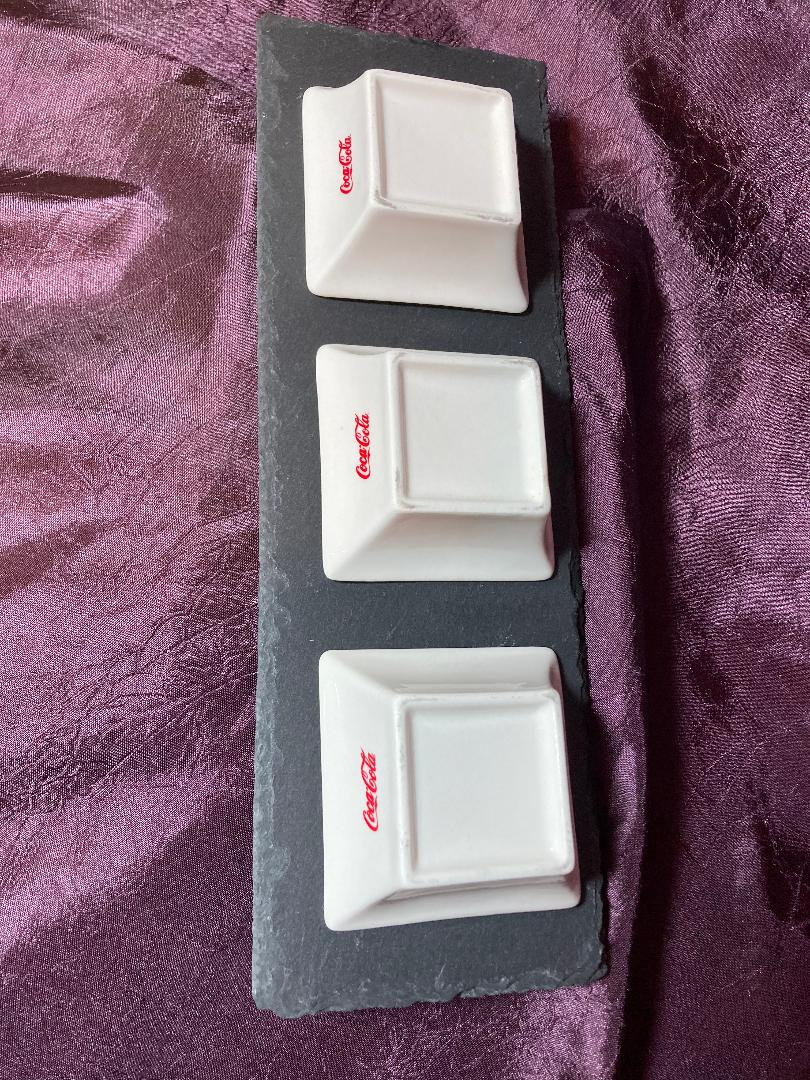Coca Cola Collection 4 Piece Tri Server Coca Cola Dip Square Ramekins ...