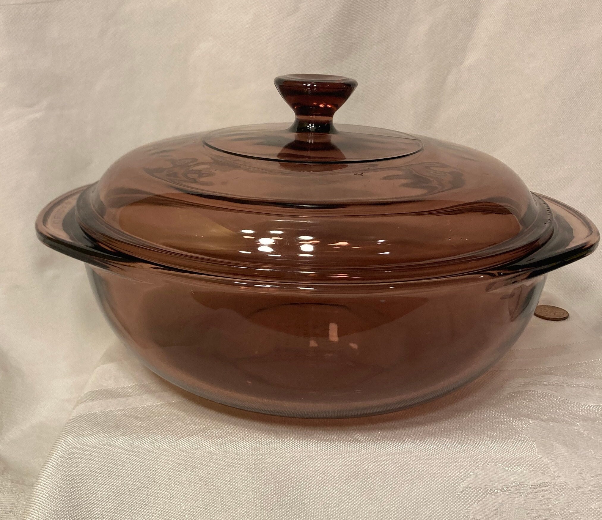 Old PYREX Cranberry Round Casserole With Lid 1.5qt - Etsy