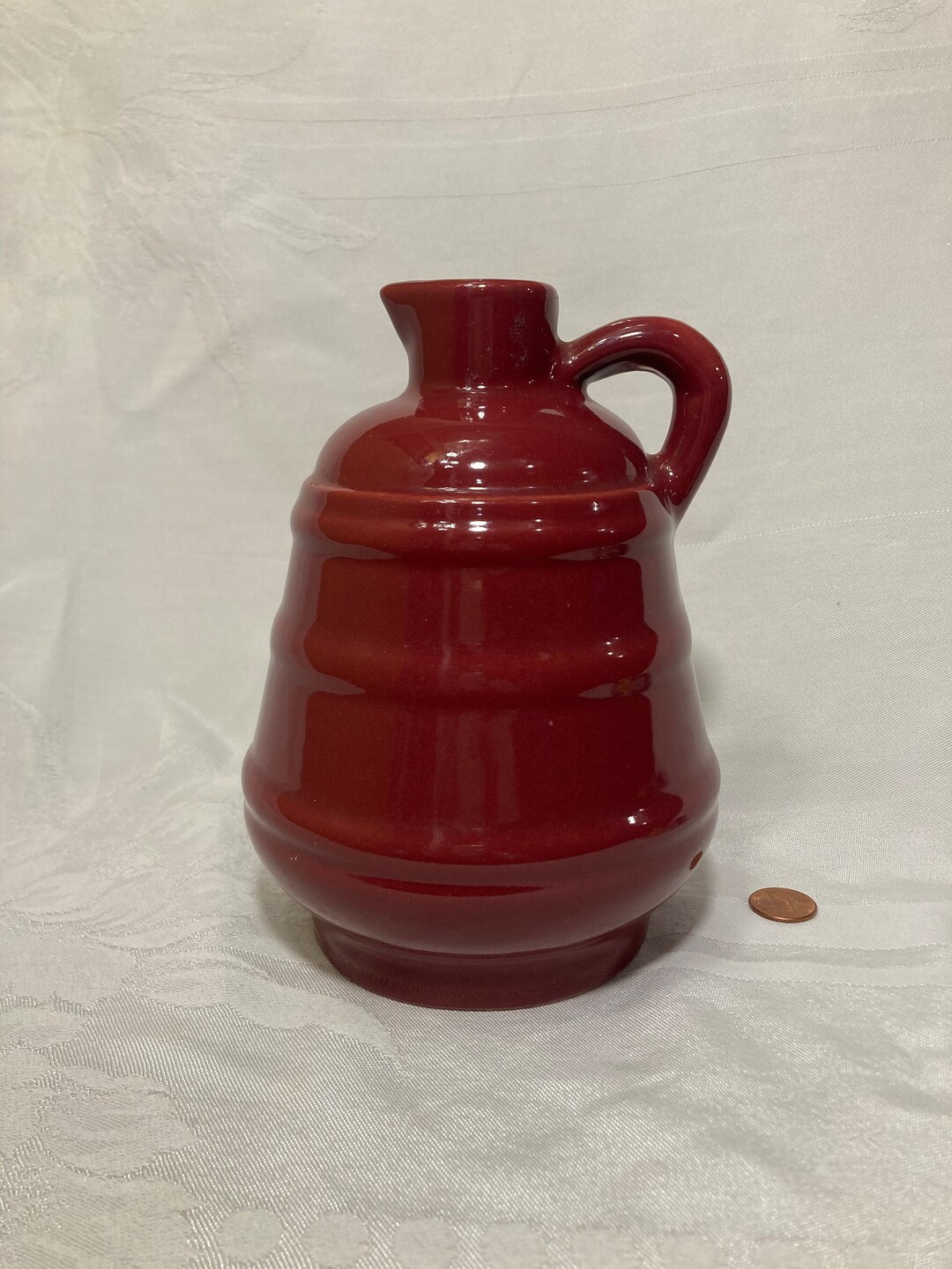 Mohawk Liqueur Liquor Jug Maroon Handle Concentric Rings - Etsy