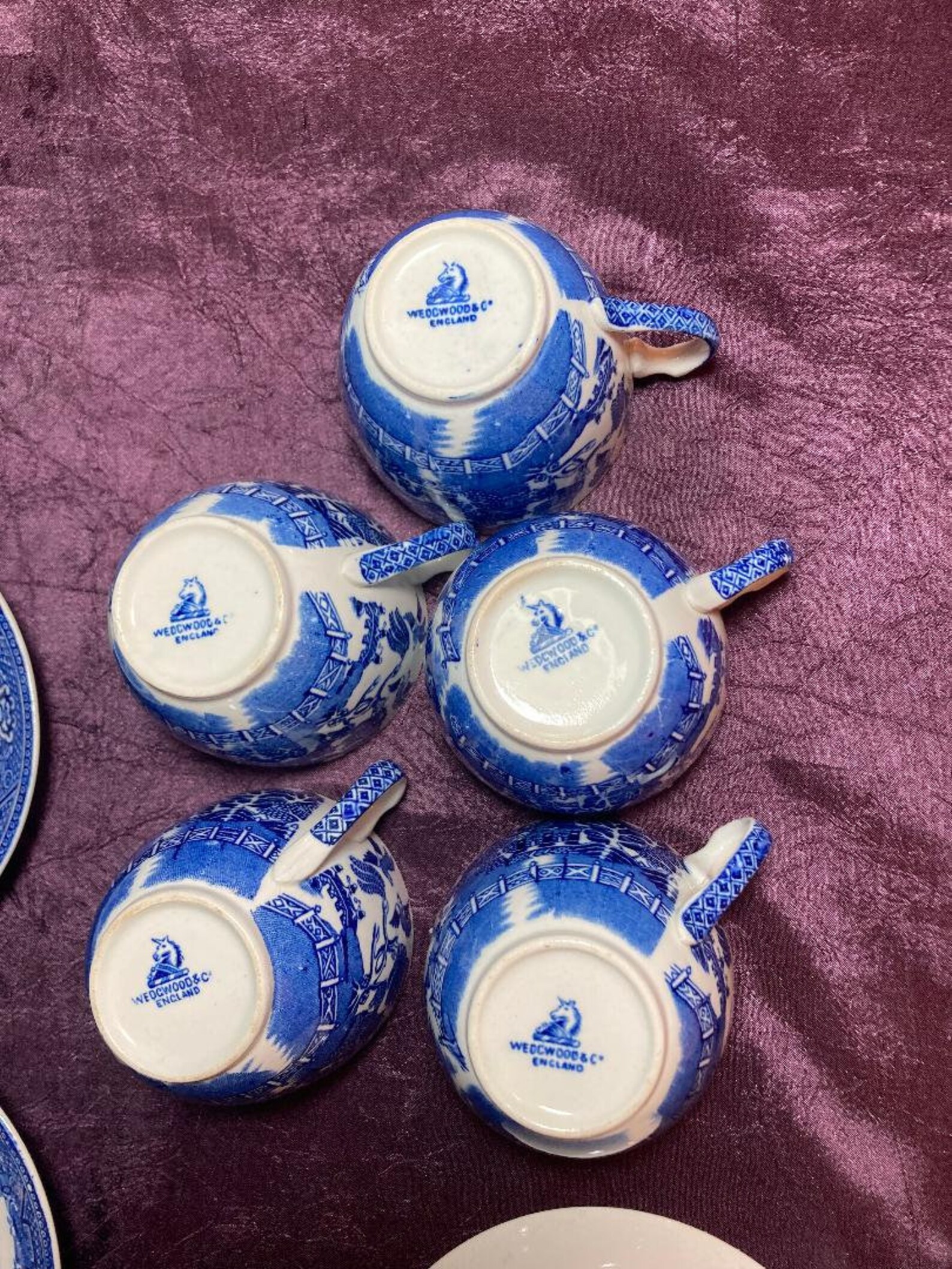 Wedgwood and Co England Unicorn Mark Blue Willow Museum Quality - Etsy
