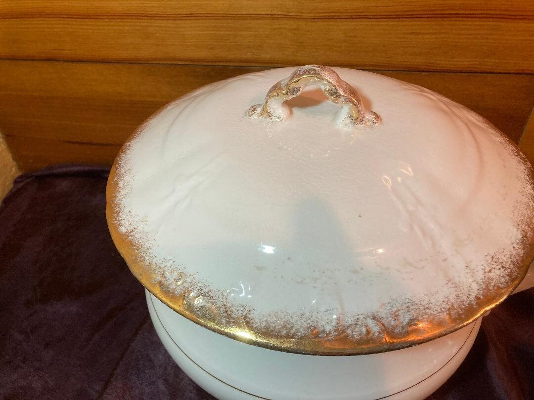 Large Warwick China Porcelain Commode Chamber Pot With Lid and Handles ...