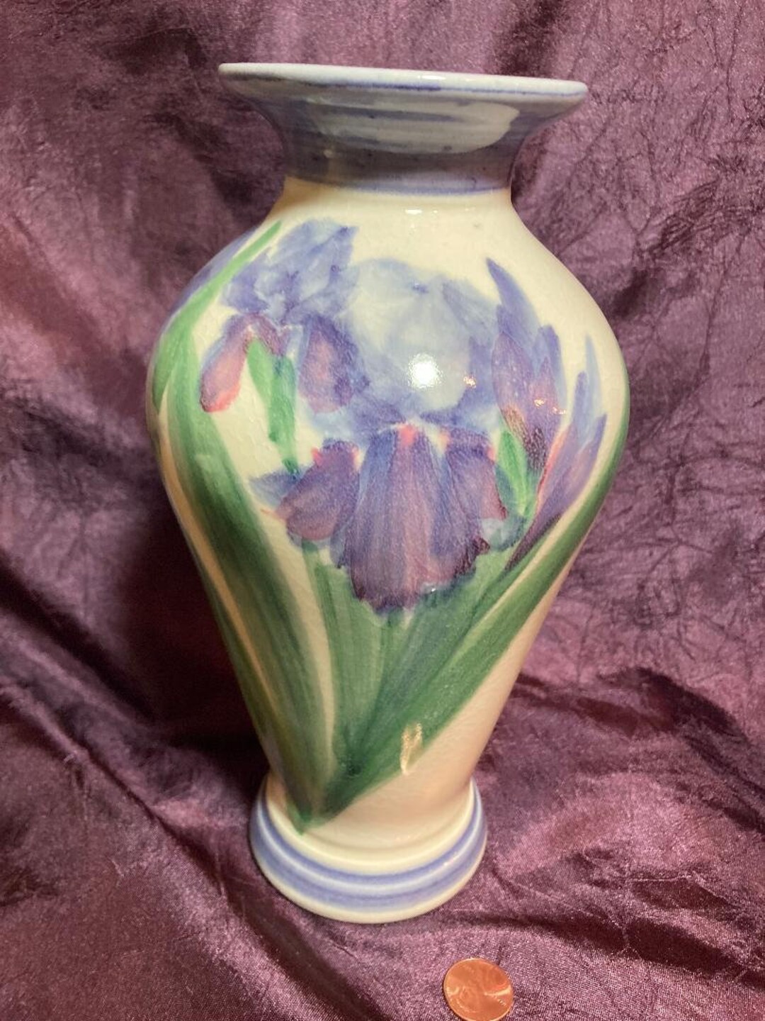 Large Signed Iris Art Pottery Vase - Etsy