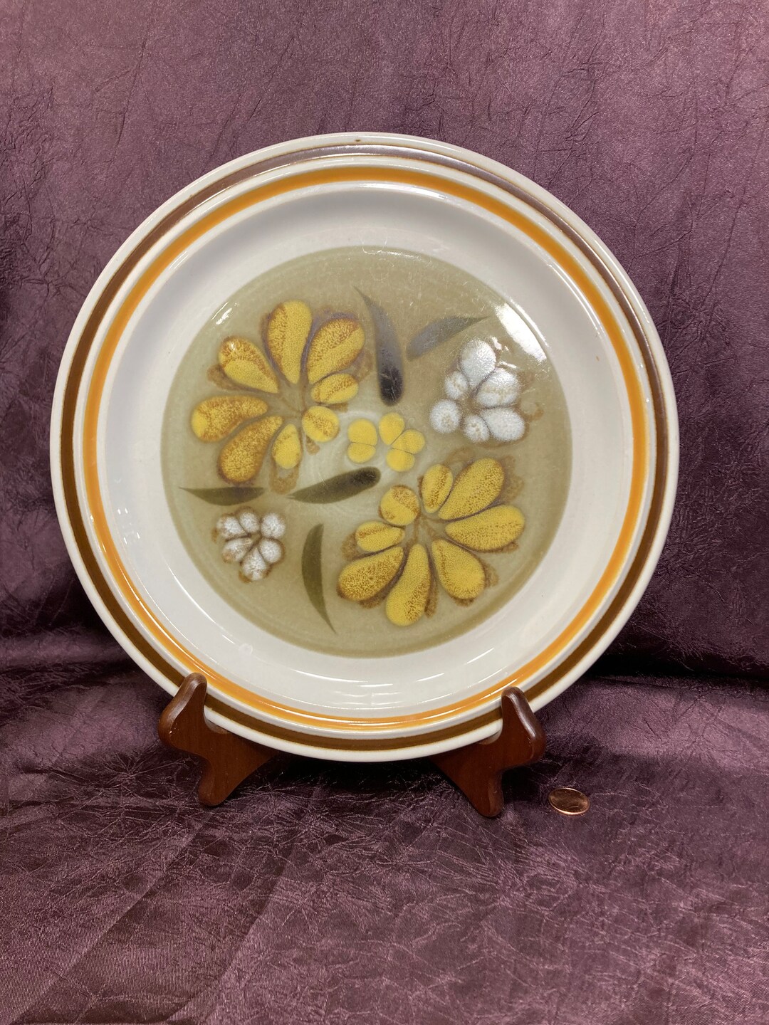 Haniwa Stone Ware Calypso Large Plate 8588 Vintage 1970s Japan Flowers ...