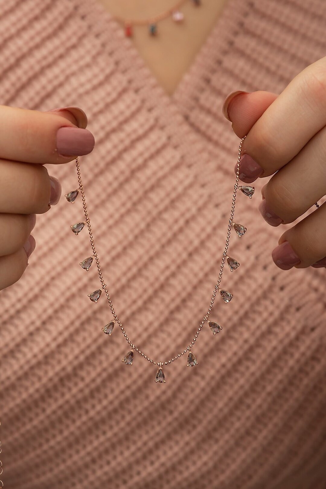 Solid Silver Zultanite Necklace, Rose Gold Zultanite Necklace, Rose ...