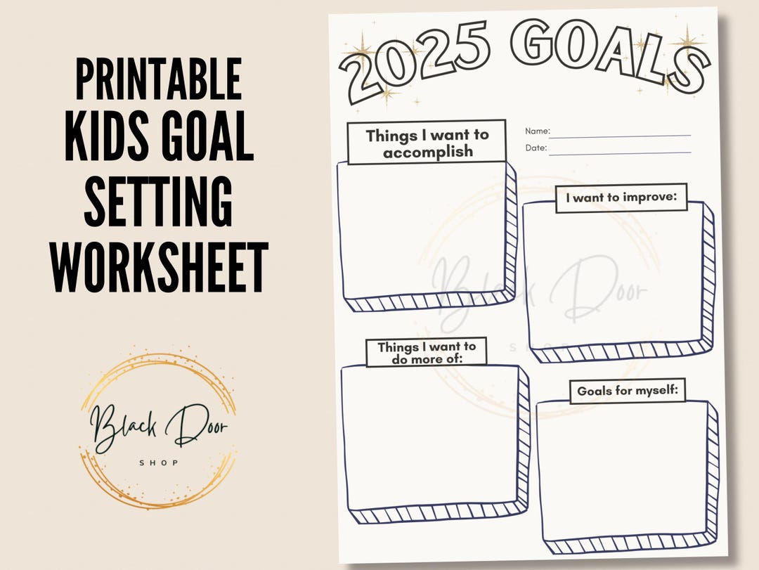 Goals 2025 Kids, Goals Worksheet for Kids, Kids Goal Planner, Kids Goal ...