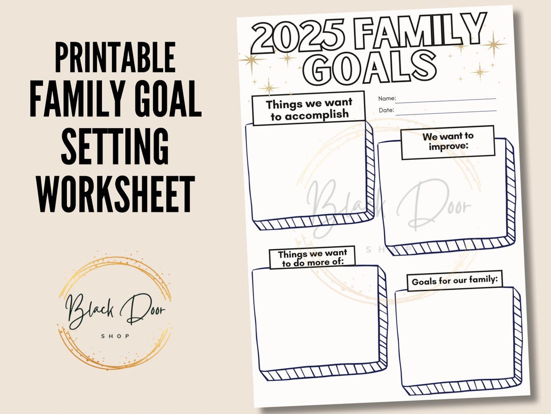 Family Goal Setting Worksheet, Family Goals Worksheet 2025, Family Goal ...