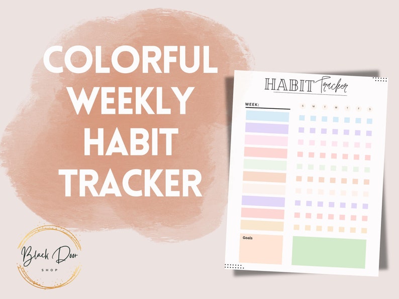 Colorful Weekly Habit Tracker, Printable Habit Tracker, ADHD Habit ...
