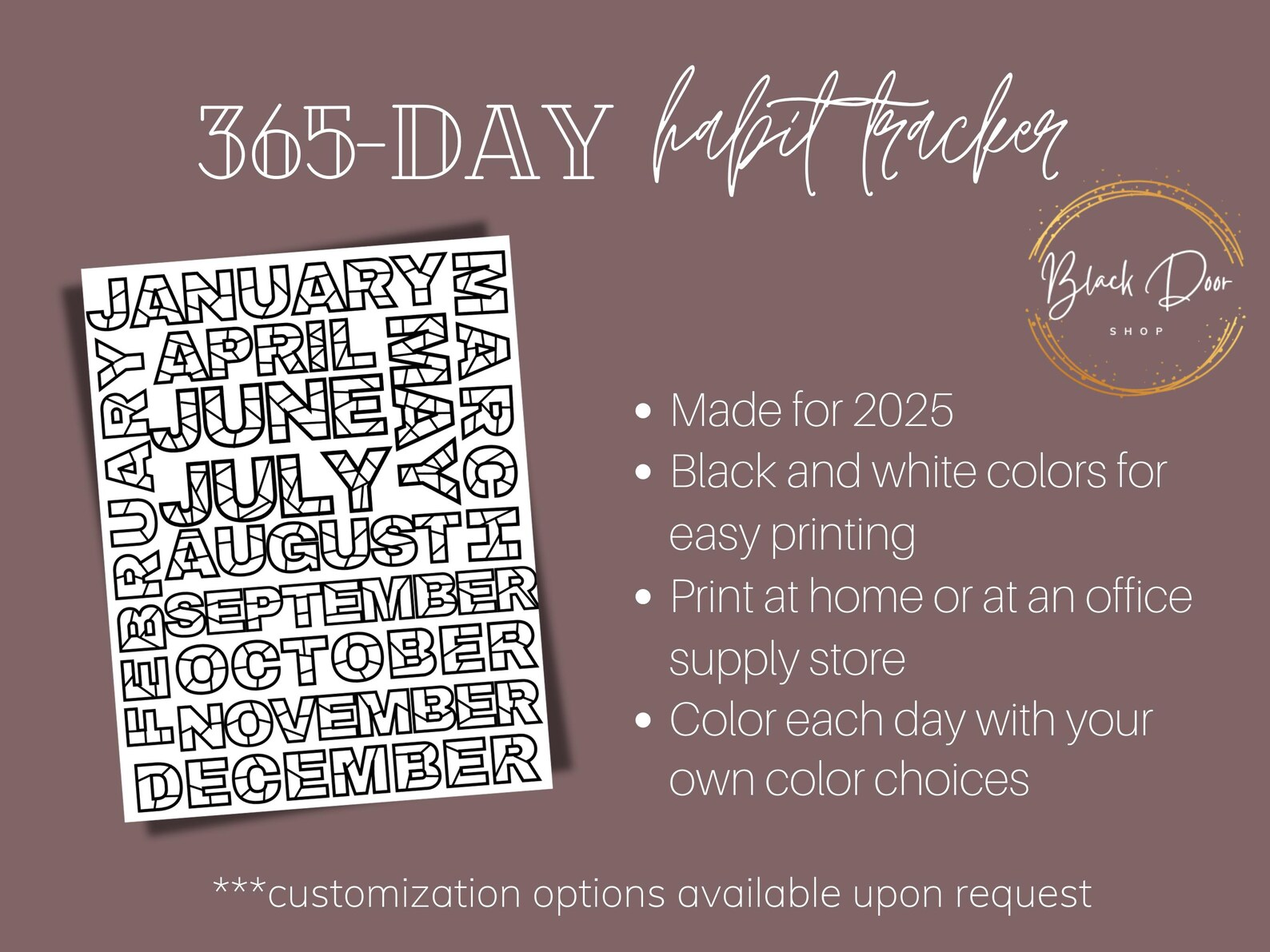 365 Day Habit Tracker, Yearly Habit Tracker, Printable Habit Tracker ...