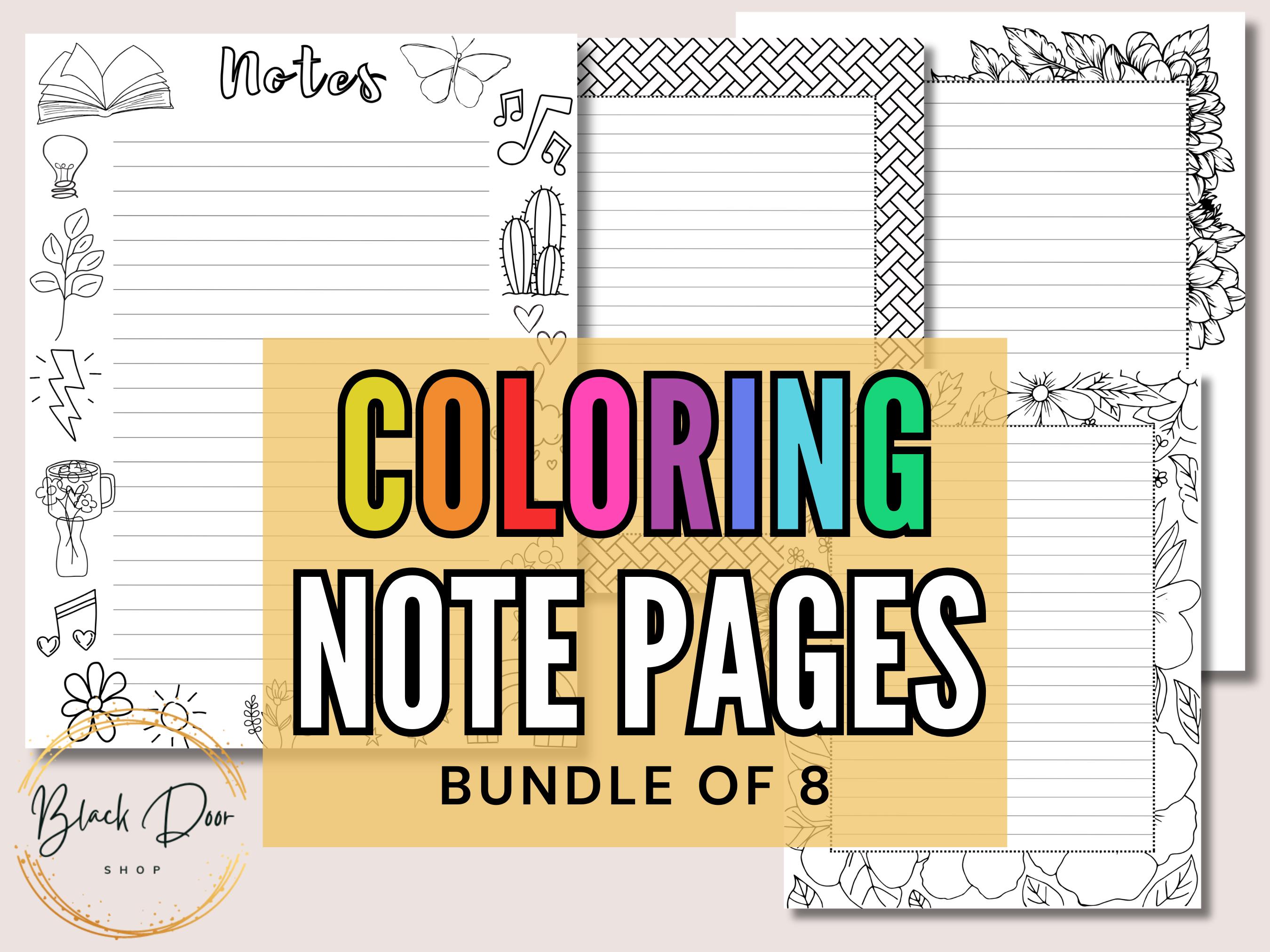 Coloring Notes, Printable Coloring Notepad, Coloring Note Pages ...