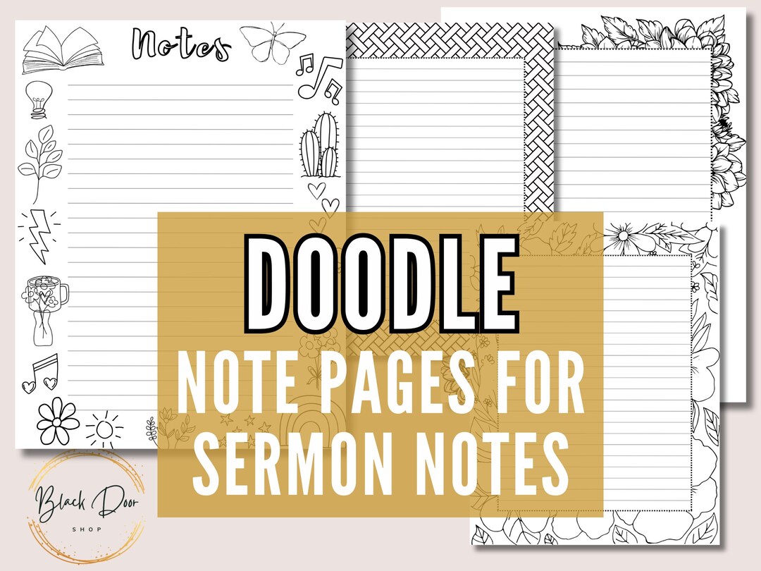 Printable Sermon Notes, Church Printable, Doodle Notes, Sermon Notes ...