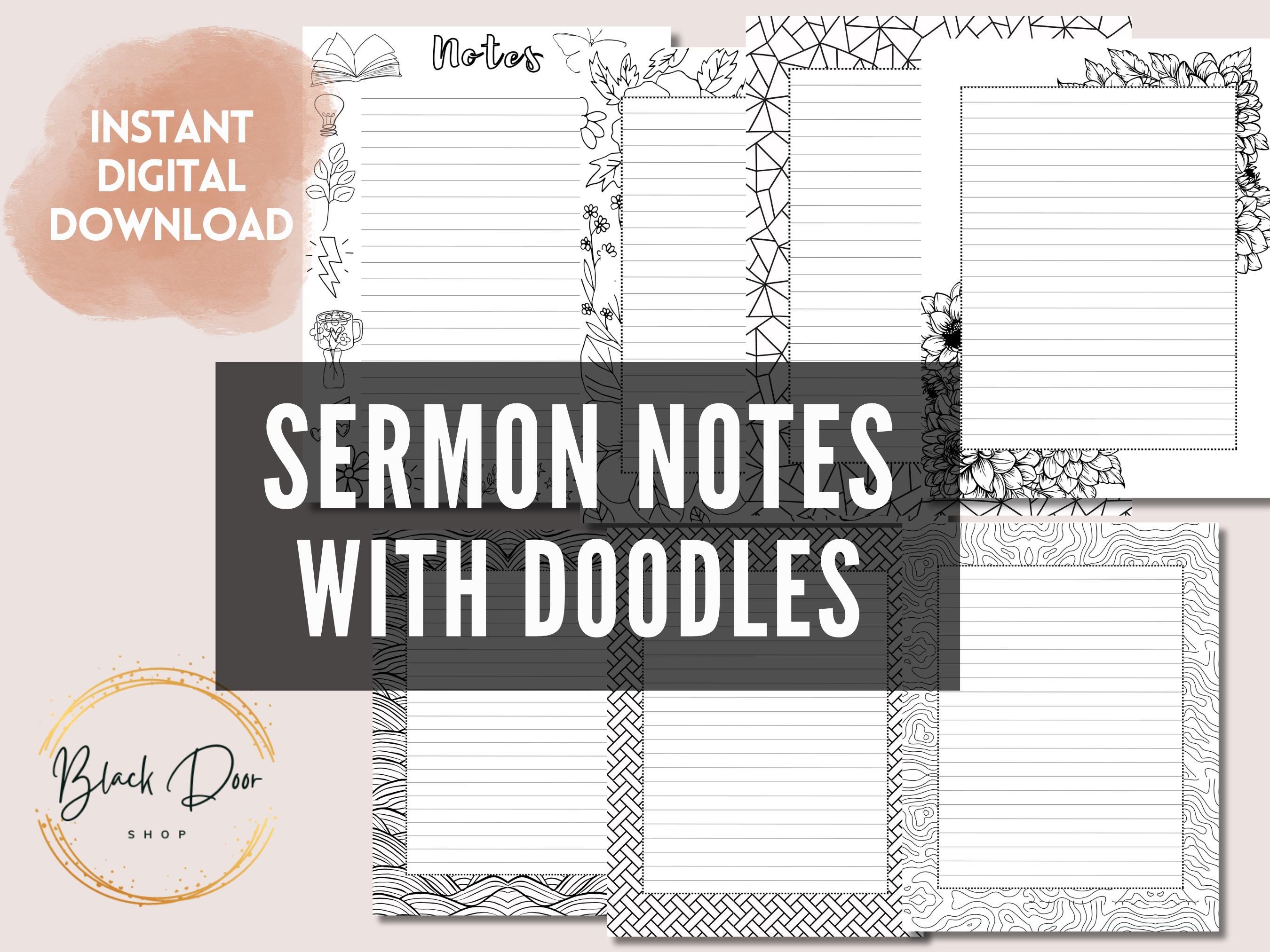 Printable Sermon Notes, Church Printable, Doodle Notes, Sermon Notes ...