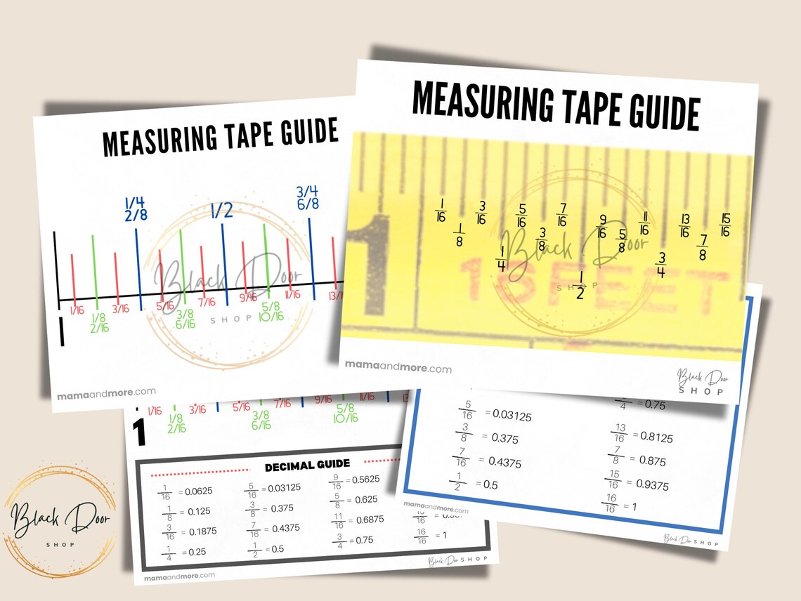 Tape Measure Guide Bundle | Printable Tape Measure Guide | Tape Measure ...