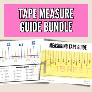Tape Measure Guide Bundle | Printable Tape Measure Guide | Tape Measure ...