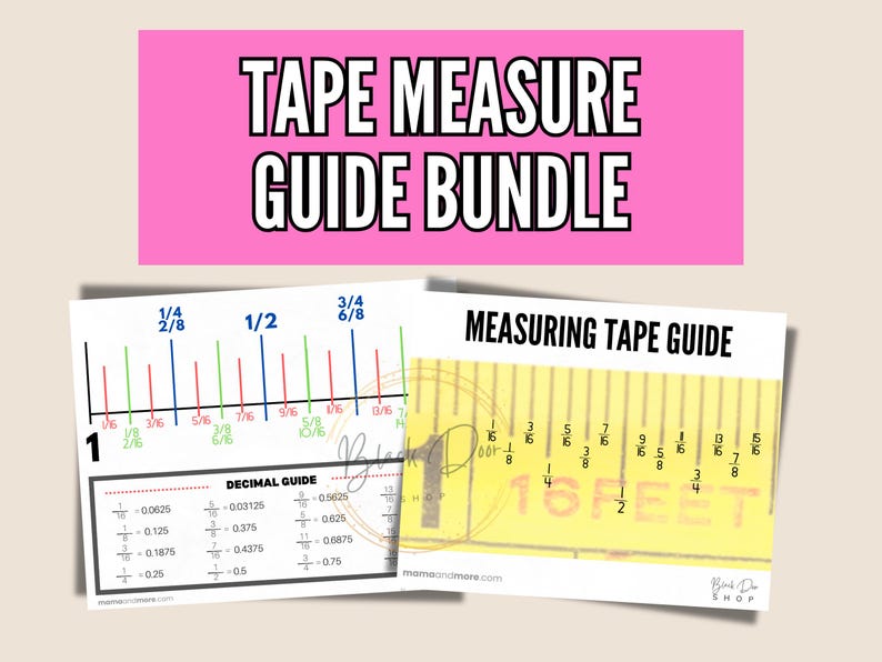 Measuring Tape Guide Bundle | Printable Measuring Tape Guide With Fractions | Measuring Tape ...
