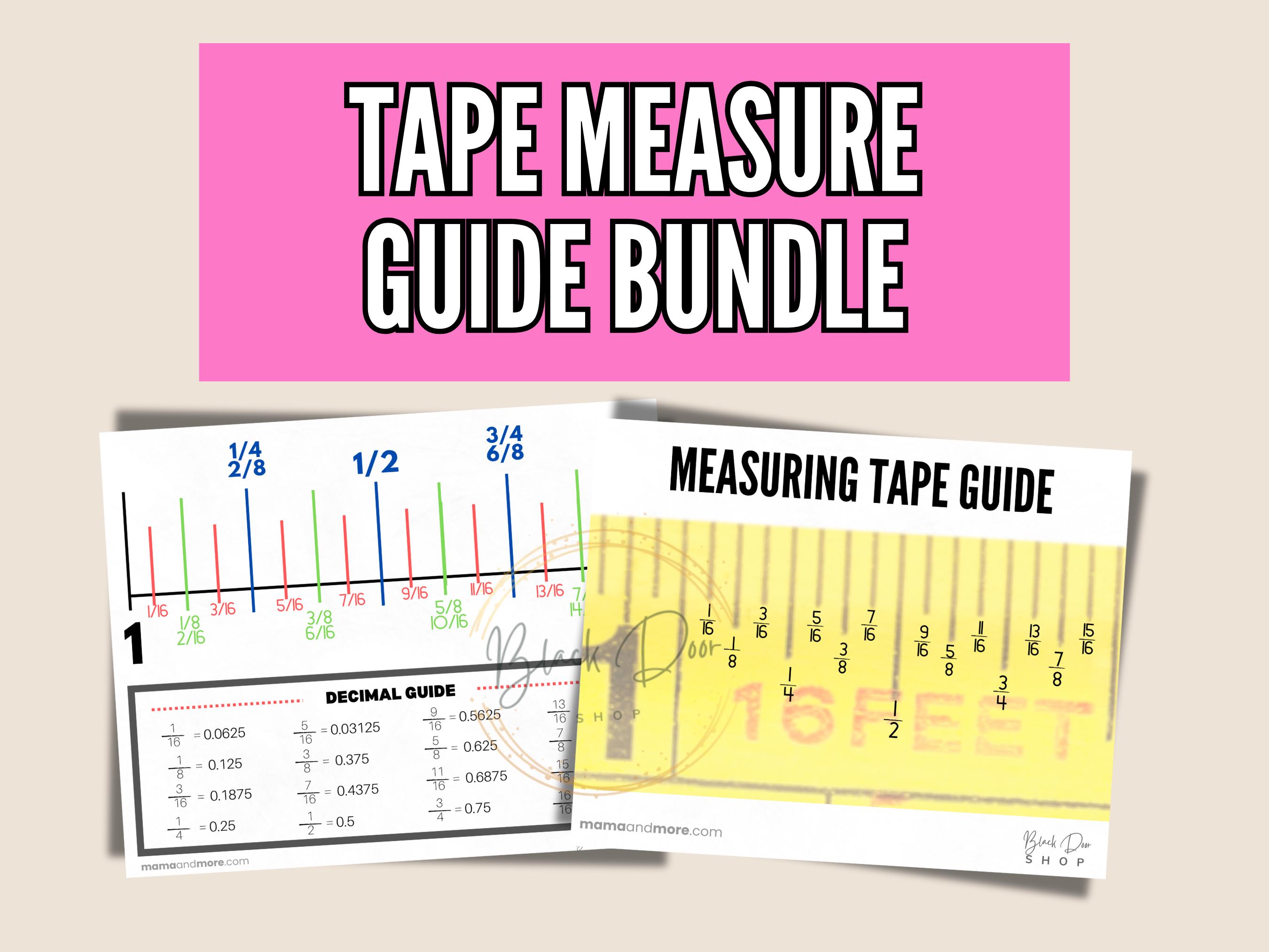 Tape Measure Guide Bundle | Printable Tape Measure Guide | Tape Measure ...