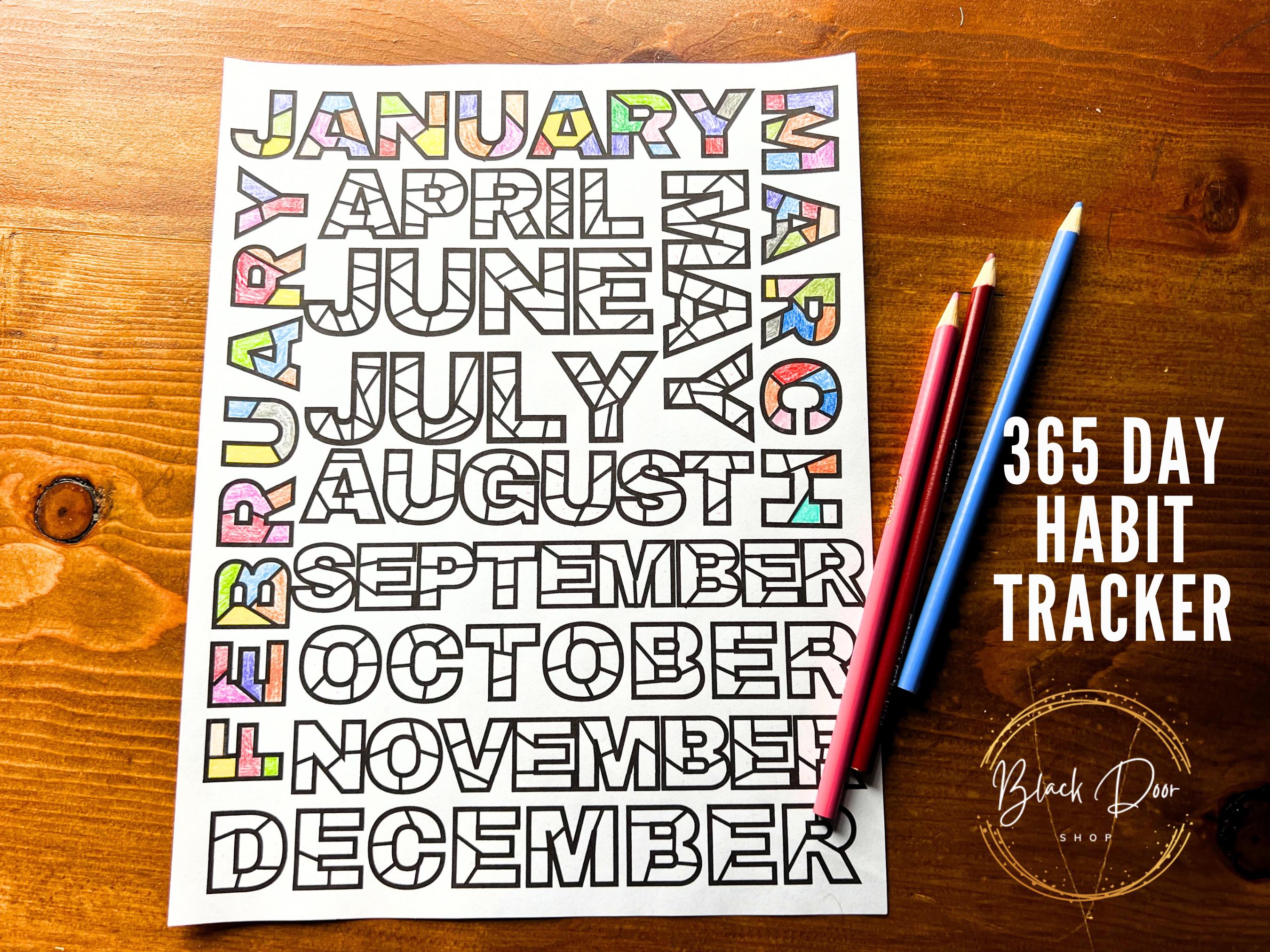 365 Day Habit Tracker, Yearly Habit Tracker, Printable Habit Tracker ...