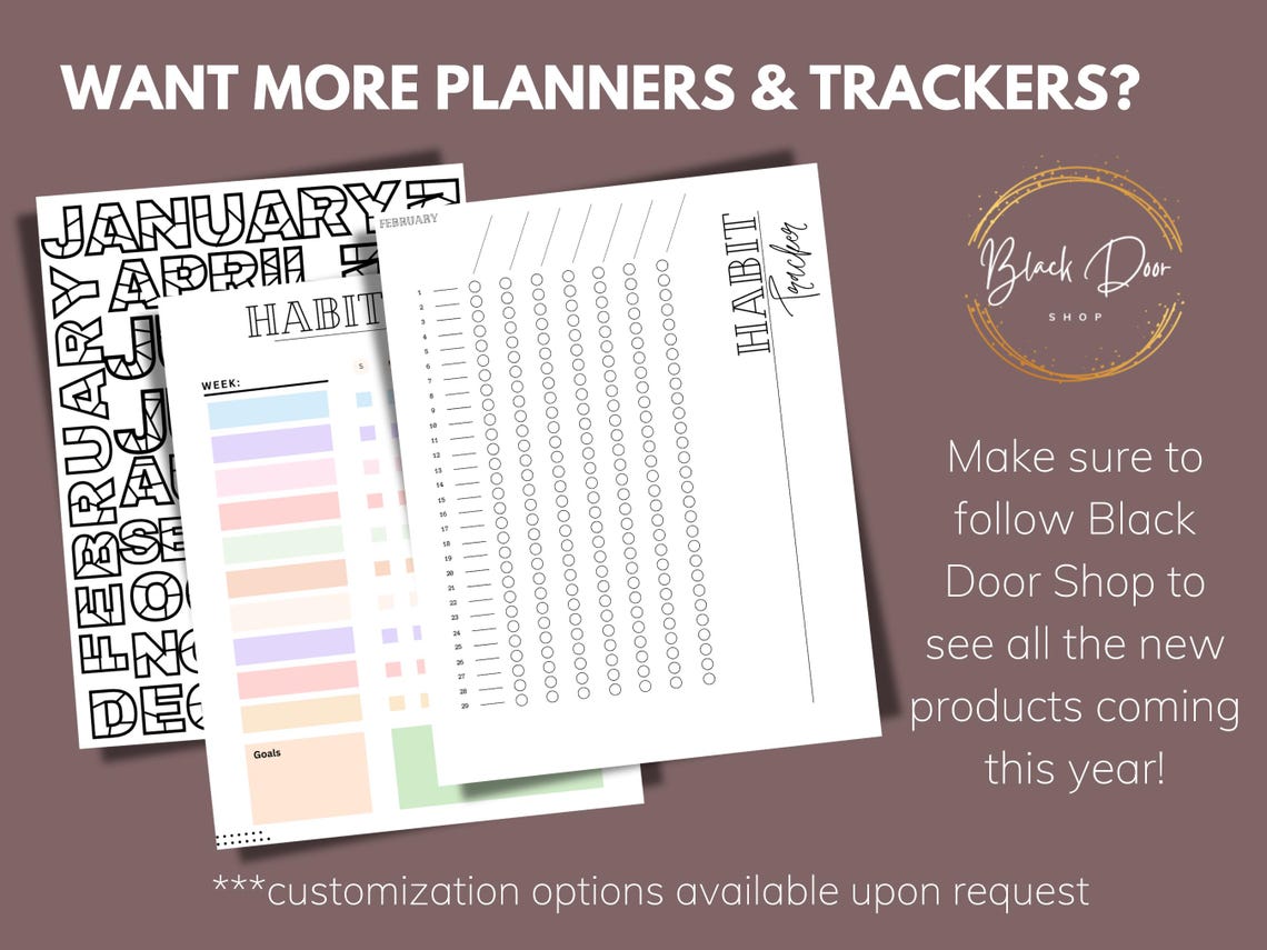 365 Day Habit Tracker, Yearly Habit Tracker, Printable Habit Tracker ...
