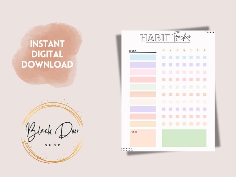 Colorful Weekly Habit Tracker, Printable Habit Tracker, ADHD Habit ...