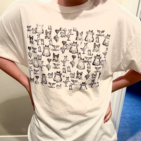 Cat Block Print - Etsy