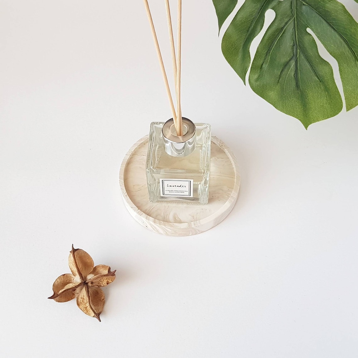 Large Round Coaster Stone Marble Effect Jesmonite Coaster - Etsy