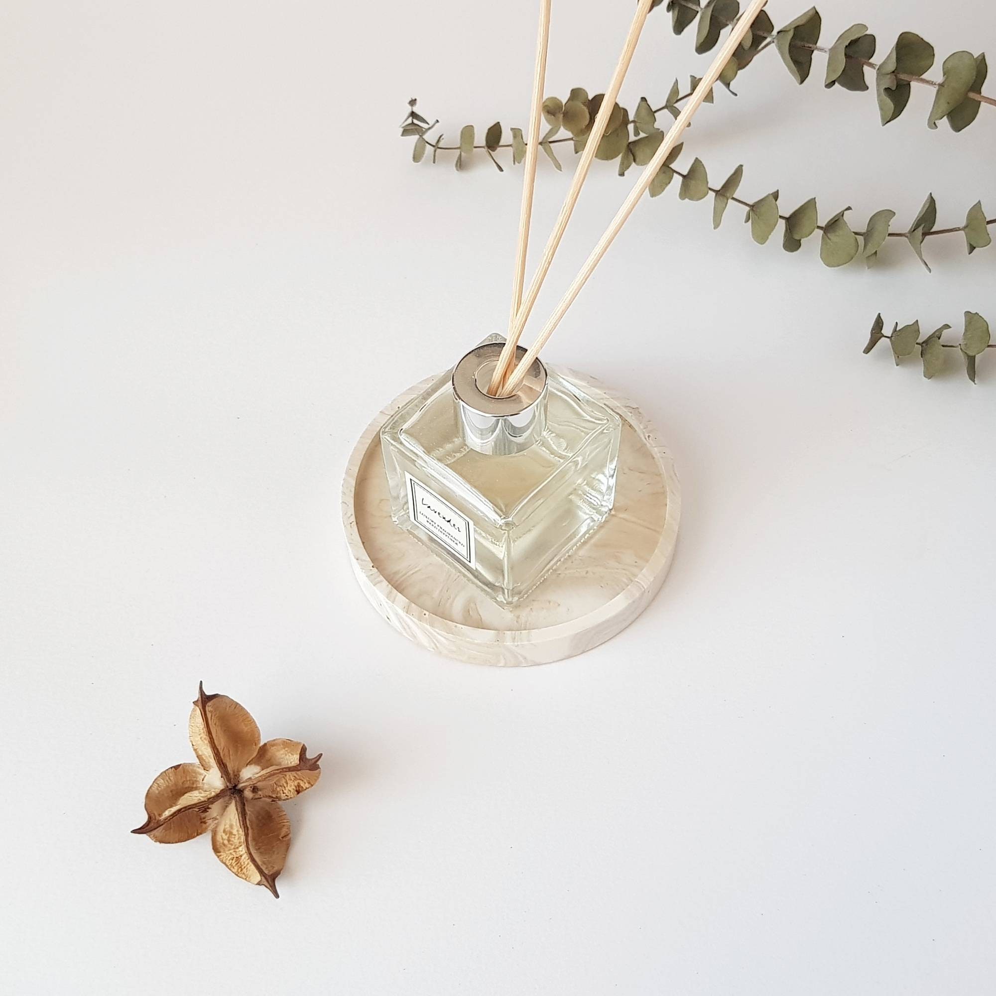 Large Round Coaster Stone Marble Effect Jesmonite Coaster - Etsy