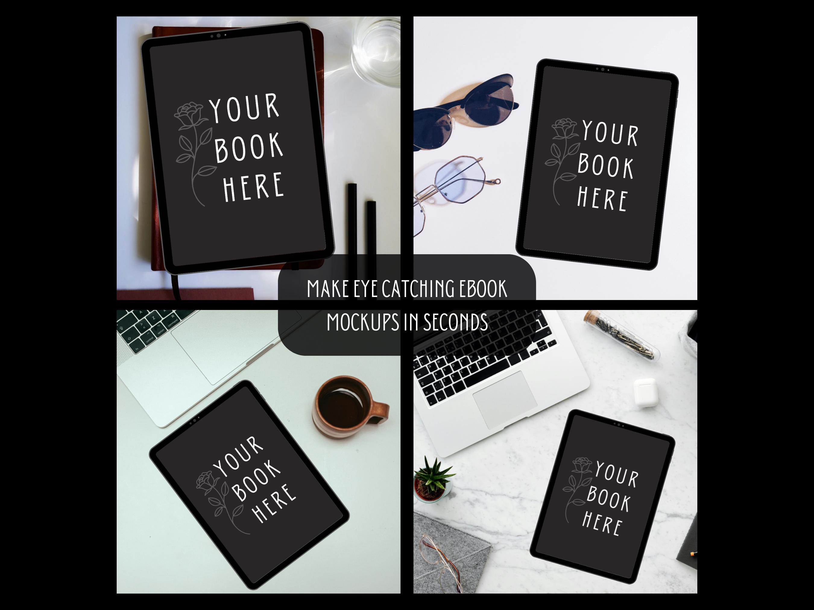 12 Minimalist Aesthetic Ebook Mockups, Simple iPad Flat Lays, Canva ...