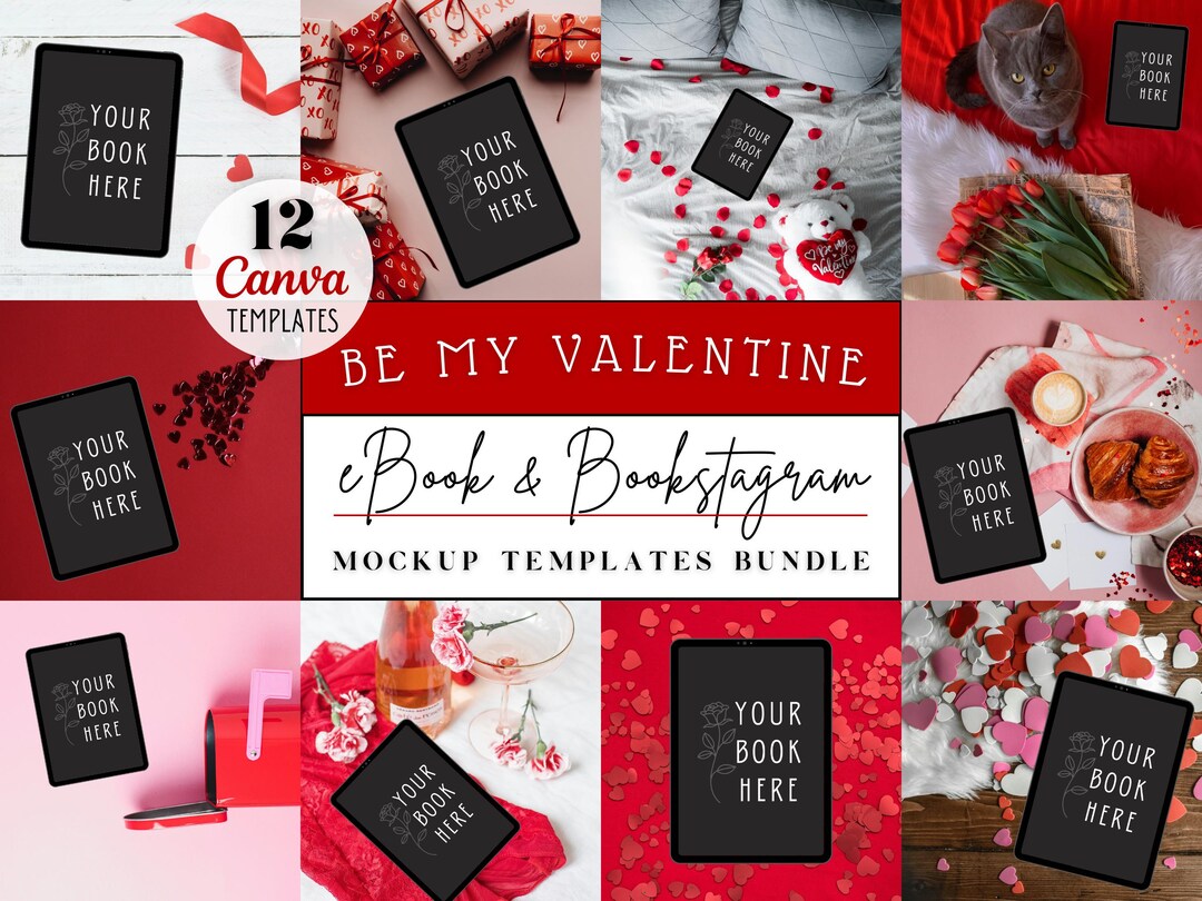 12 Valentine Ebook Mockup Templates, Romance Bookstagram Bundle ...
