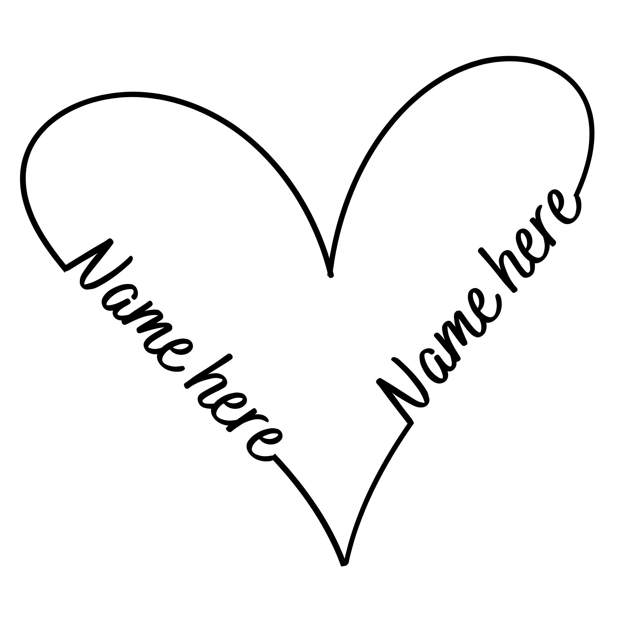 Custom Names in Heart SVG - Etsy