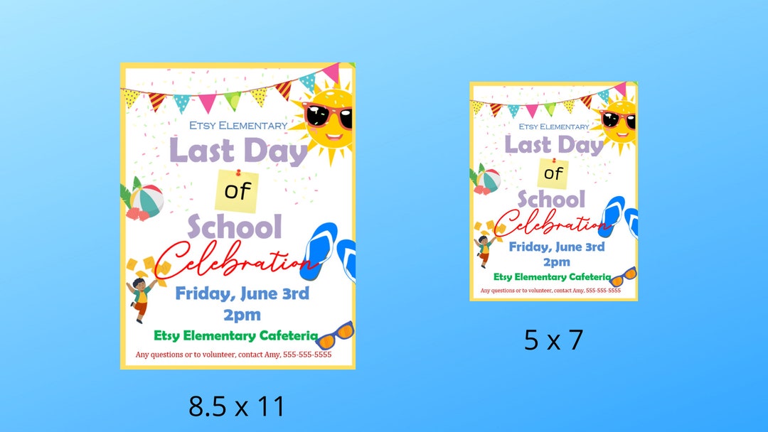 Last Day of School Celebration Template Microsoft Word Template Blank ...