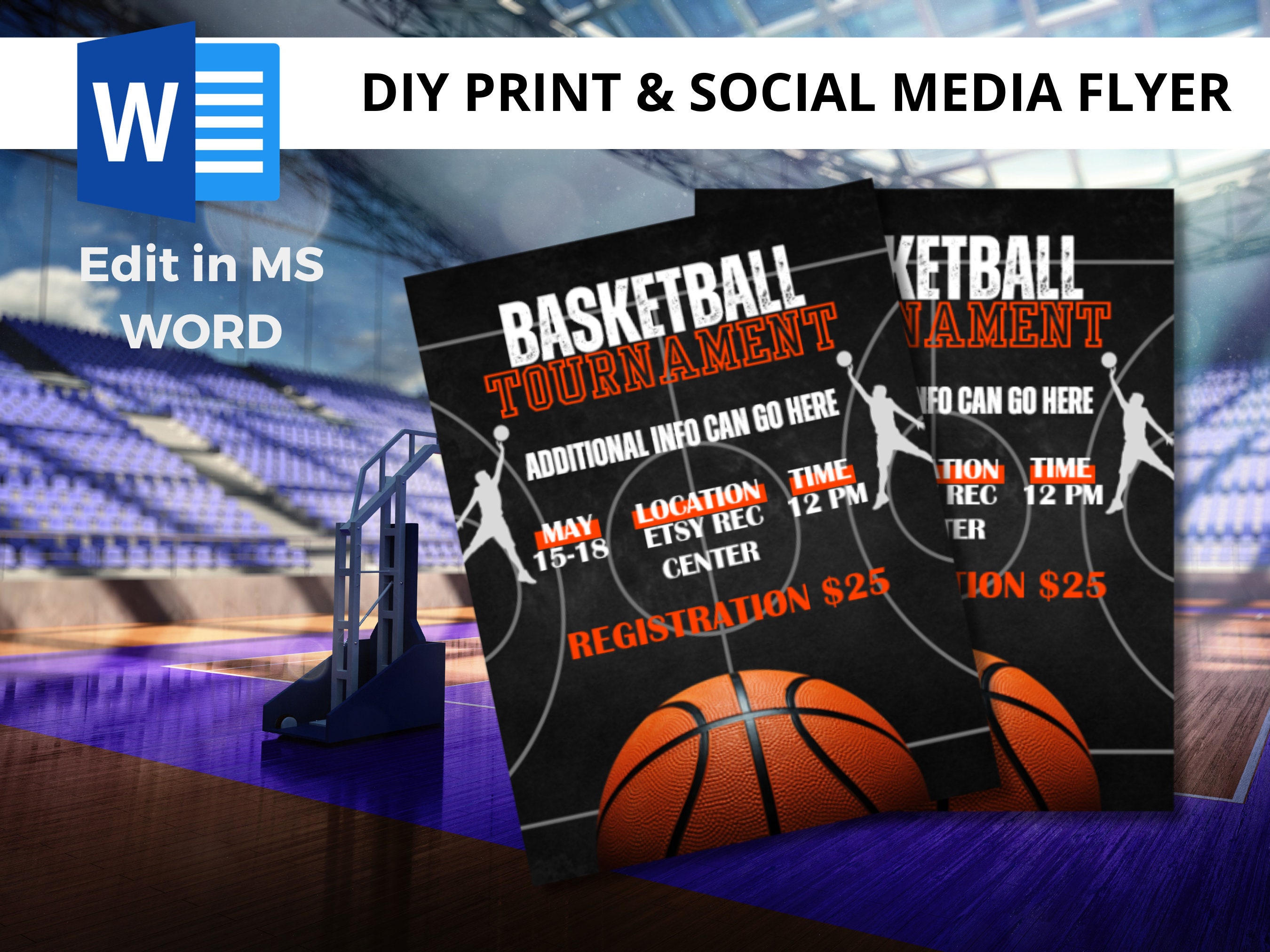 Basketball Tournament Flyer Template | Microsoft Word Template ...