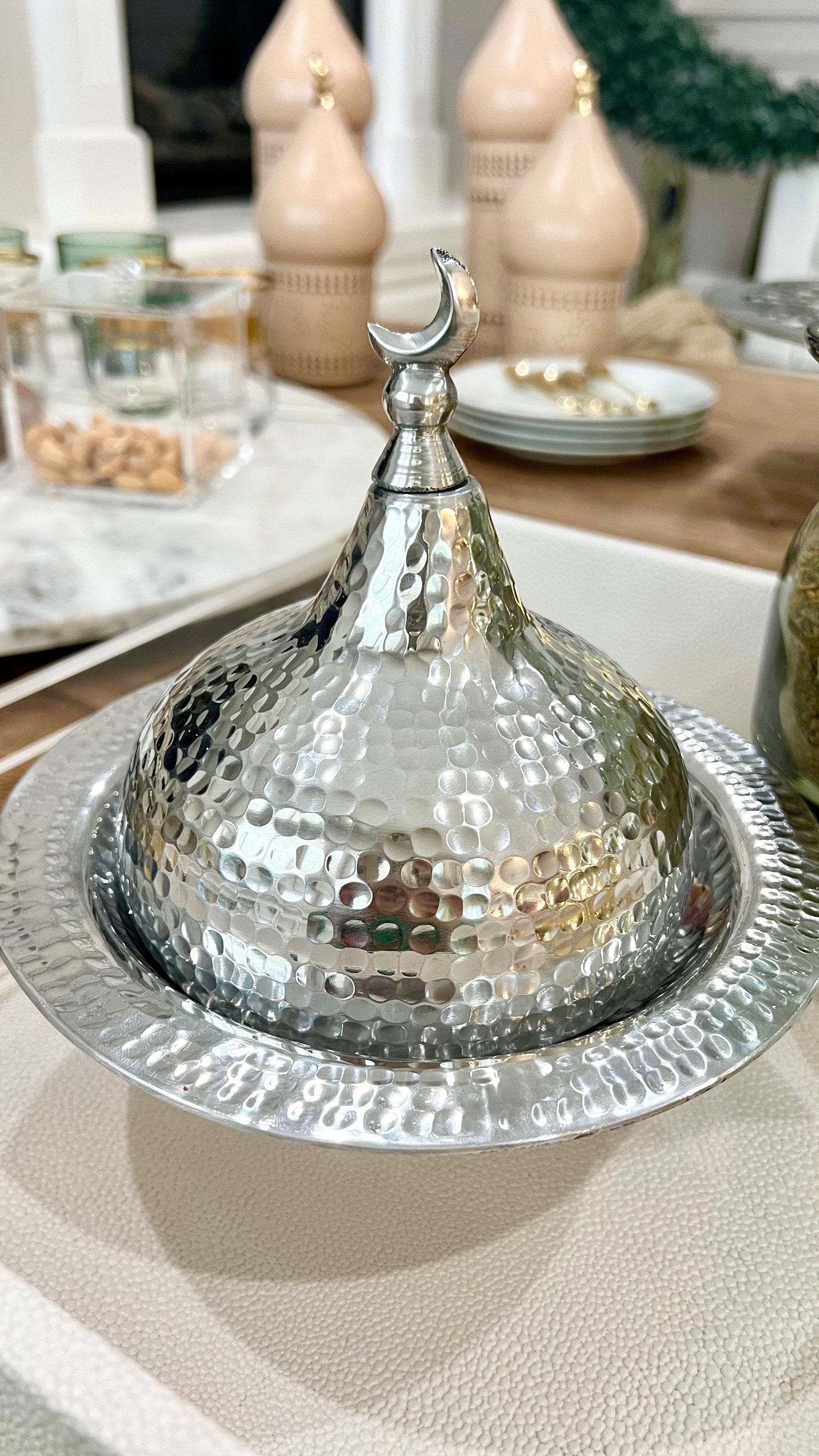 Crescent Moon Dome Plate (silver) - Etsy