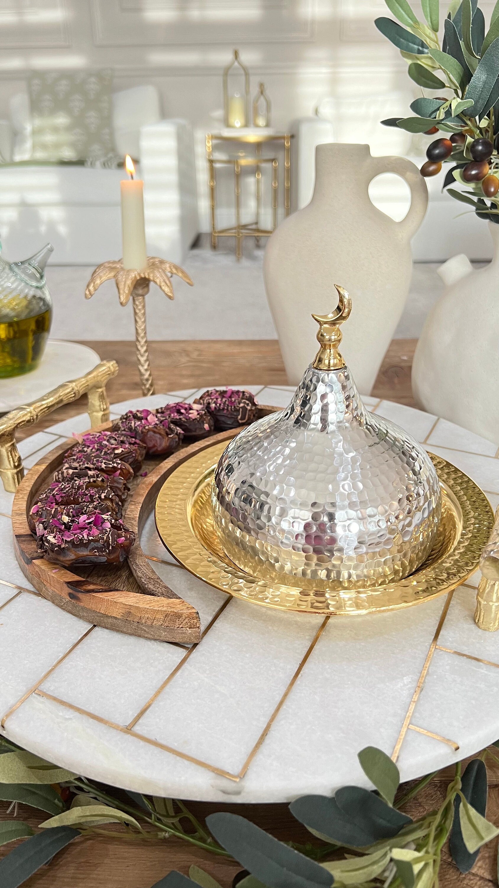 Crescent Moon Dome Plate silver - Etsy