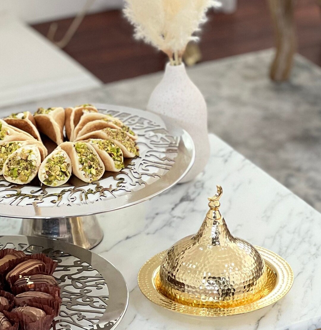 Crescent Moon Dome Plate gold - Etsy