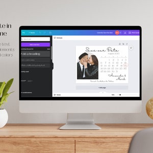 Printable Calendar Save the Date Digital Download Canva Template - Etsy