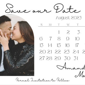 Printable Calendar Save the Date Digital Download Canva Template - Etsy