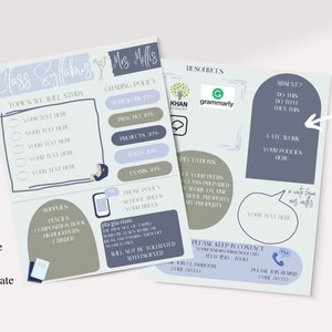 Printable Syllabus CANVA Template Digital Download Middle / High School ...