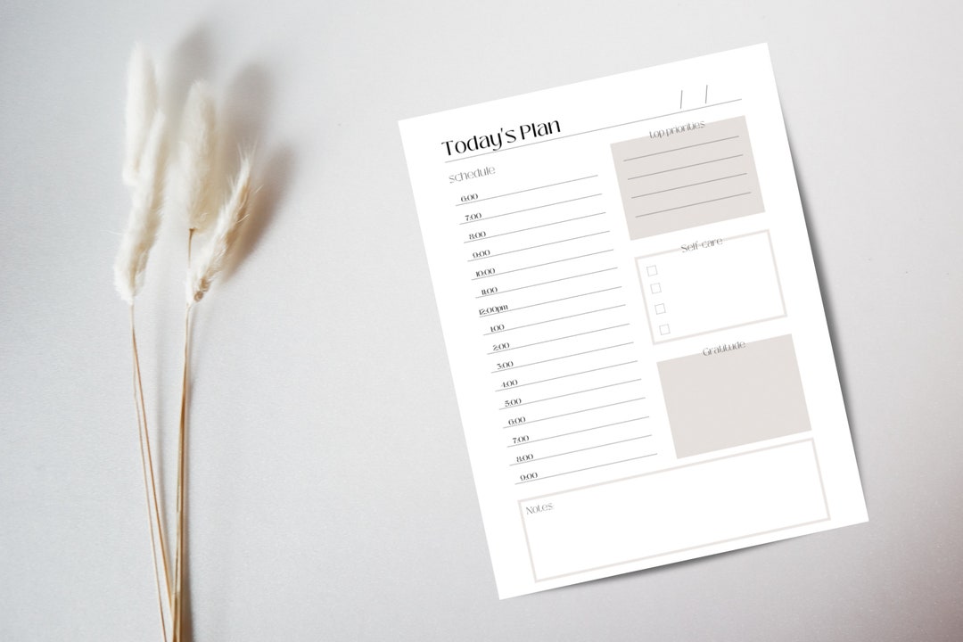 Printable Daily Planner Sheet 8.5x11 Neutral Design - Etsy
