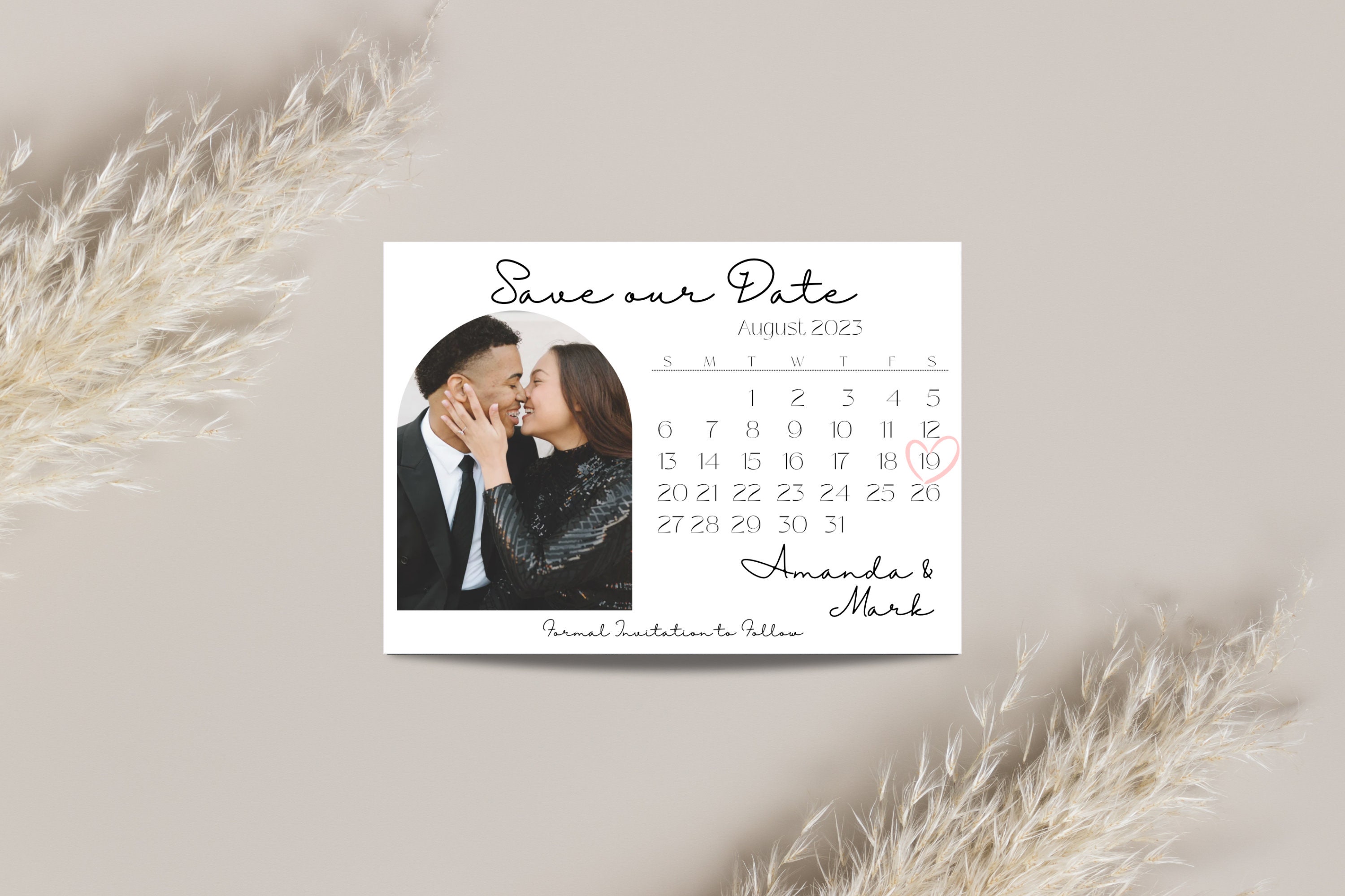Printable Calendar Save the Date Digital Download Canva Template - Etsy