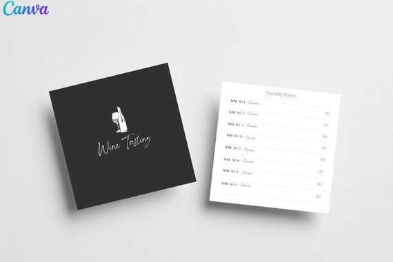Printable Wine Tasting Note Card Canva Template Digital - Etsy