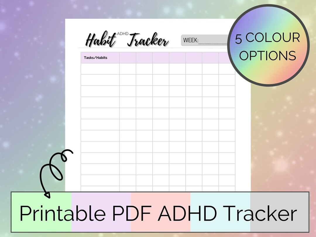 Habit Tracker Printable Initiative Tracker ADHD Planner Habit Tracker ...