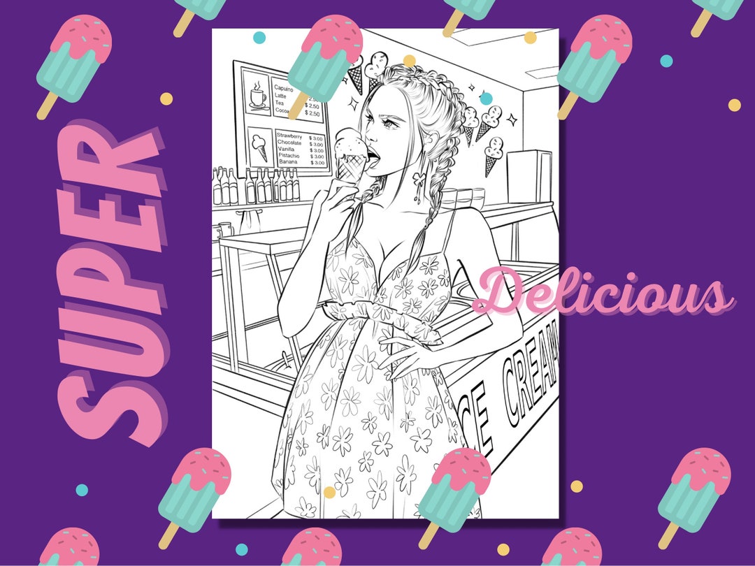 Digital Download Coloring Page Line Art chillin' Out Women in Action - Etsy