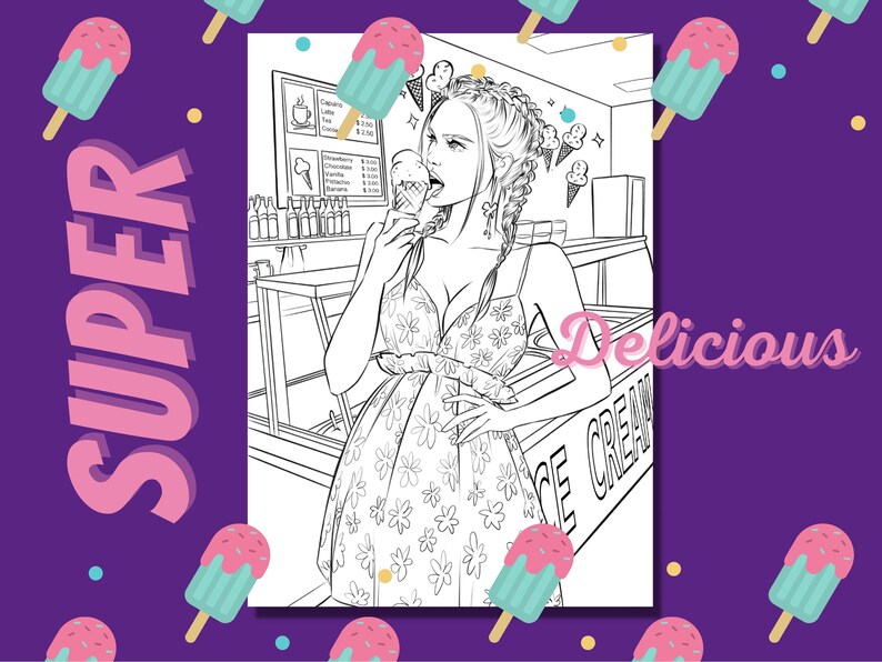 Digital Download Coloring Page Line Art chillin' Out Women in Action - Etsy