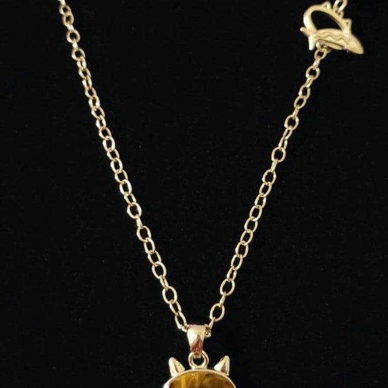 Onyx Cat Pendant - Etsy