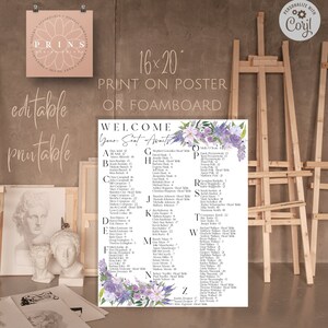 Wedding Seating Chart Sign Template Instant Digital Download | Order of ...