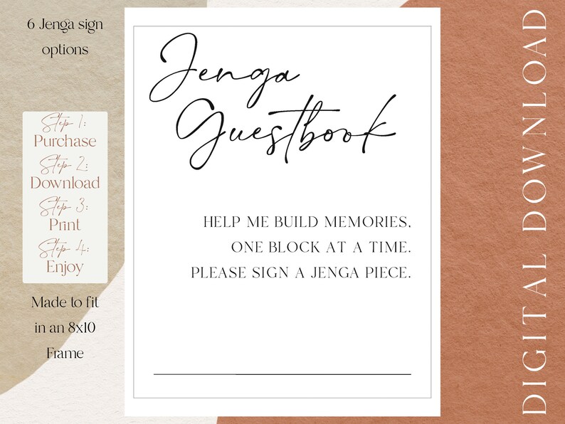 Jenga Guestbook Sign Graduation Party Birthday Party Celebration Any ...