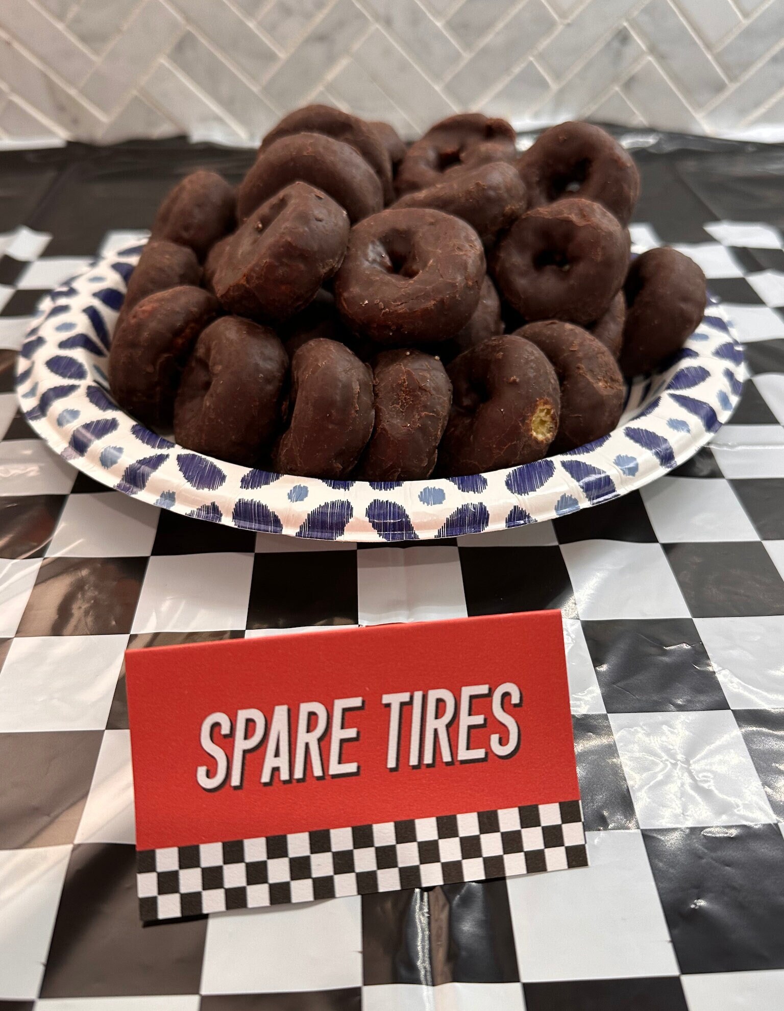 Car Themed Editable Food Labels Template | Red Checkered | Black White ...